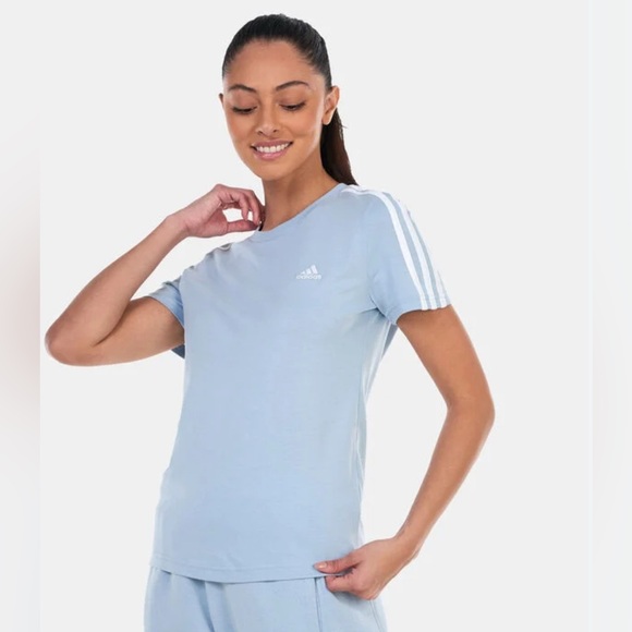 adidas | Tops | New Adidas Xl Slim Fit Womens Light Blue Tshirt | Poshmark